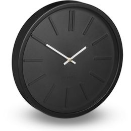 Wanduhr, ohne Sekundenzeiger, modern, analog, Uhr für Küche, Wohnzimmer, Arbeitszimmer, rund, ø 35 cm, schwarz - Relaxdays