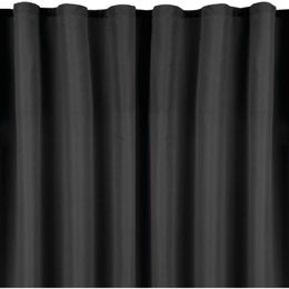 Bestlivings Blickdichte Schwarze Gardine mit Kräuselband in 140x145 cm ( BxL ), in vielen Größen und Farben - Schwarz