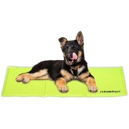 Relaxdays - Kühlmatte Hund, 50 x 90 cm, selbstkühlende Hundematte, Gel, abwischbar, Kühlunterlage für Haustiere, grün