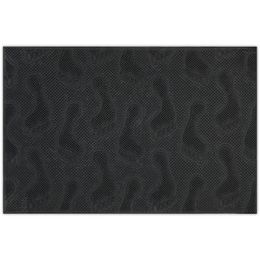 Fußmatte Gummi, 40 x 60 cm, Türmatte Fußabdrücke, rutschfest, wetterfest, mit Noppen, innen & außen, schwarz - Relaxdays
