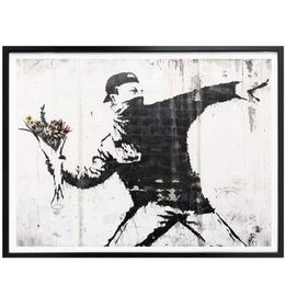 K&L WALL ART Banksy Poster Graffiti Bilder Der Blumenwerfer 30x24cm Wanddeko Kinderzimmer