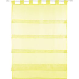 Bestlivings Gelbe Bistrogardine Transparent mit Schlaufen in 80x110 cm ( BxL ), in vielen Varianten erhältlich - Gelb