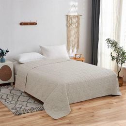 Bestlivings Tagesdecke (Taupe) 220x240 cm mit wattierter Zwischenlage, Bettüberwurf - Überwurfdecke, Sommerdecke gesteppt - Steppdecke, Wendedecke - Taupe