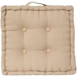 Bodenkissen Leinen 40 × 40 cm Atmosphera Beige