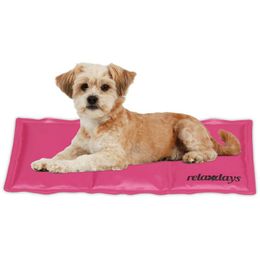 Kühlmatte Hund, 20 x 35 cm, selbstkühlende Hundematte, mit Gel, abwischbar, Kühlunterlage für Haustiere, pink - Relaxdays
