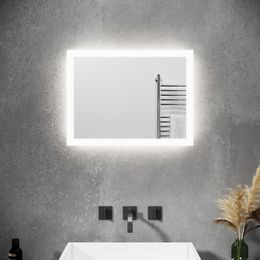 SONNI Badspiegel Badezimmerspiegel LED Beleuchtung Wandspiegel 50x60 cm kaltweiß licht Wandschalter Energiesparender,IP44