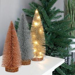 BURI Deko-Tannenbaum mit Glitzer und 10 LEDs 30cm Warmweiß