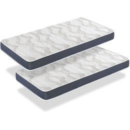 Dormalit Matratze PACK 2 ERGO KONFORT 90x160 -H2- Hohe 14 cm Super weiche Polsterung - jugendlich - ideal für Nest-Betten