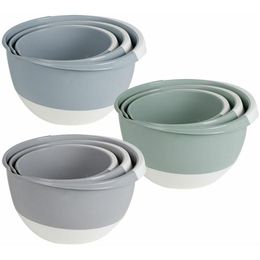 Spetebo Rührschüssel Set 3 teilig - 2,0 bis 5 Liter - Kunststoff Salat Schüssel Kochschüssel Schüsseln