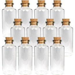 Bestlivings Mini Glasflaschen mit Korken 10ml ( 12er Pack ) - Kleine Glasfläschchen zum Befüllen - Reagenzglas Glas für Hochzeit - Mini Gläser Gastgeschenke