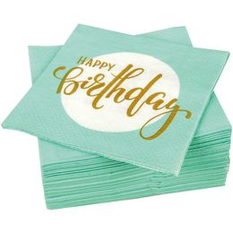 Bestlivings Hochwertige Servietten ( 40er Pack ) 33x33 cm, 3-lagig - Partyservietten mit Motiv Happy Birthday - für Party, Geburtstag oder Feiern