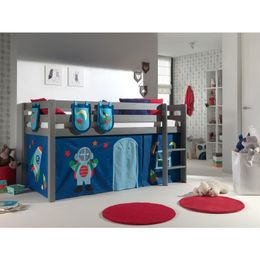 Vipack Spielbett Pino mit Textilset Vorhang und 3 Taschen versch. Designs