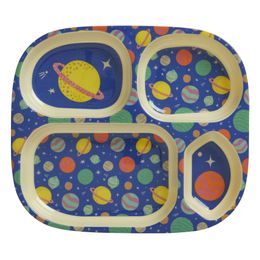 Rice Melamin Kinderteller 4er Einteilung Galaxy, 24 x 21 cm