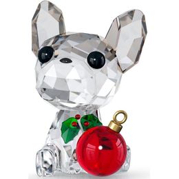 Swarovski Dekofigur Holiday Cheers Französische Bulldogge, 5625662 (1 St), Swarovski® Kristall, goldfarben|grün|rot|schwarz|weiß
