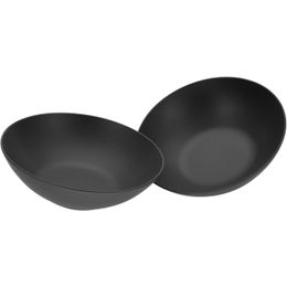 Creatable Salatschüssel Soft Touch Black, Steinzeug, (Set, 2-tlg), Ø 24 cm, schwarz