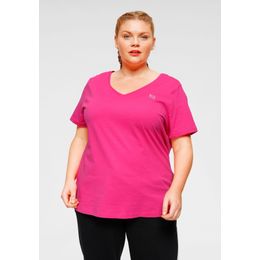 Große Größen: 3er Pack T-Shirts, schwarz-pink, Gr.56/58