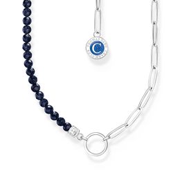 Thomas Sabo Member Charm-Kette mit dunkelblauen Beads und Charmista Coin Silber