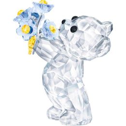Swarovski Dekofigur Kris Bär – Vergissmeinnicht, 5427993 (1 St), Swarovski® Kristall, blau|gelb|schwarz|weiß