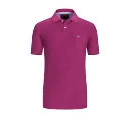 Übergröße : Fynch-Hatton, Poloshirt aus Baumwolle mit Brusttasche in Aubergine
