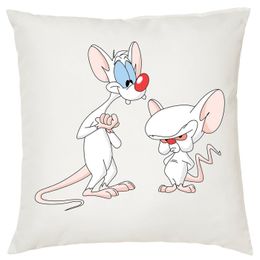 Blondie & Brownie Blondie & Brownie Dekokissen Pinky Brain Weltherrschaft Mäuse Maus kissen mit füllung