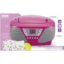 Big Ben Interactive BigBen tragbarer CD60 Kids pink FM Radio AUX-IN 400 Sticker AU364460 CD-Player
