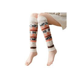 Daisred Beinstulpen Stulpen Damen Weihnachts Beinwärmer Stulpensocken 2 Paare