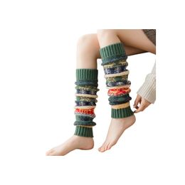 Daisred Beinstulpen Stulpen Damen Weihnachts Beinwärmer Stulpensocken 2 Paare