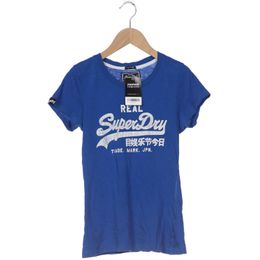 Superdry Damen T-Shirt, blau, Gr. 36