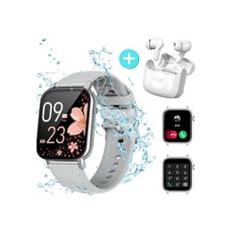 Tisoutec Smartwatch Damen Herren & Bluetooth Kopfhörer