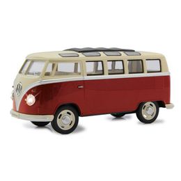 Jamara Modellbus VW T1 Bus Diecast 1:24 rot mit LED Sound und Rückzugmotor