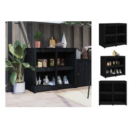 vidaXL Garten-Geräteschrank Outdoor-Küchenschrank Schwarz 106x55x92 cm Massivholz Kiefer Terrassen