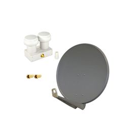 PremiumX DELUXE80 Alu 80cm SAT Schüssel Anthrazit Monoblock Single SAT-Antenne