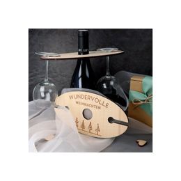 Spruchreif® Weinflaschenhalter Weinglashalter aus Holz