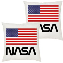 Blondie & Brownie Blondie & Brownie Dekokissen Nasa USA Rakete Elon Mars Mond Mission Kissen mit füllung