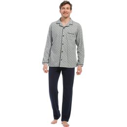 PASTUNETTE Pyjama Herren Schlafanzug lang (2 tlg) Baumwolle