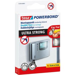 Tesa Powerbond Ultra Strong Klebepads / Doppelseitige Pads für die Montage im Innen- sowie geschützten Außenbereich - beidseitig ultrastark klebend /