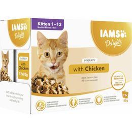 Delights Katzennassfutter Kitten Huhn in Sauce 12 x 85 g Nassfutter - IAMS