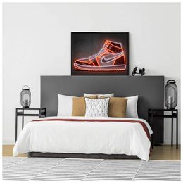 K&L WALL ART K&l Wall Art - Poster Mielu - Nike Schuh Neon Sneaker 50x40cm Kinderzimmer Posterpapier Wandbild - Mehrfarbig