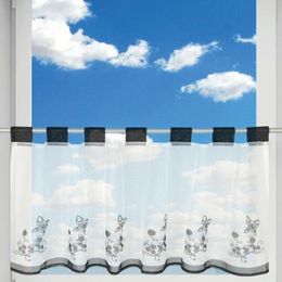 Bestlivings - Bistrogardine Angie mit Schlaufenaufhängung ( 45 x 120 cm ), transparente uni Scheibengardine, dekorativer Vorhang in vielen versch.