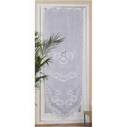 Bestlivings Türpanneaux 180x60cm Mona ( Blument ) Stangendurchzug ( inkl. Vitragestange ohne Bohren ), Voile Kurzgardine Stickerei - Bistrogardine - Mona (