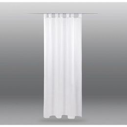 Bestlivings - Gardine mit Schlaufen, Transparent Voile 140 x 245cm ( Breite x Länge ) in weiß - reinweiß, Schlaufenschal in vielen weiteren Farben