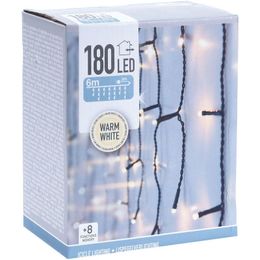 Spetebo Eiszapfen Lichterkette mit 180 led warmweiß - Innen und Außen - Lichtervorhang 9m mit Controller (8 Funktionen) und Speicherchip
