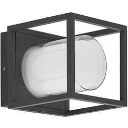 LINDBY - Heiderose LED-Außenwandleuchte - dunkelgrau, weiß