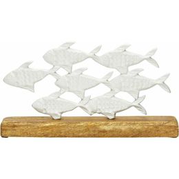 Spetebo - Deko Aufsteller Fischschwarm - 35 cm - Mango Metall Tisch Fenster Dekoration Fische