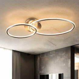 ZMH - led Deckenlampe Wohnzimmer Deckenleuchte Modern Ringe Design Warmweiß Licht 3000K Schlafzimmerlampe 29W aus Eisen und Aluminium 62.5cm Laenge