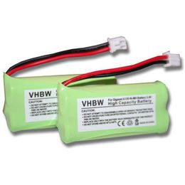 2x Akku kompatibel mit Siemens Gigaset Telefon A12 - A345, AL14 - AL145, AS14 - AS160, C240 Q063, Universum CL15 SL15 - (NiMH, 700mAh, 2.4V) - vhbw