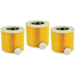 vhbw - Filterset 3x Faltenfilter kompatibel mit Kärcher se 4001 Waschsauger, se 4001 Nass- & Trockensauger - Filter, Patronenfilter, Gelb