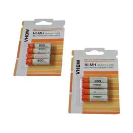 8x aaa Micro Akku kompatibel mit Siemens Gigaset C570, C570HX, C575, C430HX schnurlos Festnetz Telefon (800mAh, 1,2V, NiMH) - vhbw