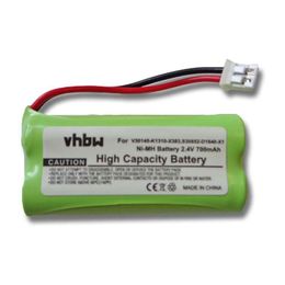vhbw NiMH Akku 700mAh (2.4V) kompatibel mit schnurlos Festnetz Telefon Siemens Gigaset A140 weiß, A145, A16 Ersatz für V30145-K1310-X359,