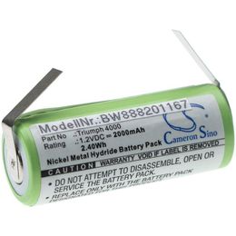 Akku Ersatz für Oral-B 3745, 3761, 3762 für elektrische Zahnbürste (2000mAh, 1,2V, NiMH) - vhbw